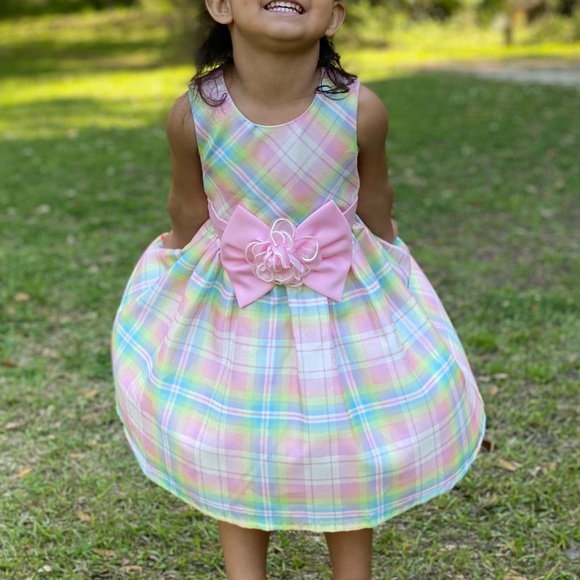 Dresses | Toddler Girl Flower And Bow Spring Dress 4t | Poshmark